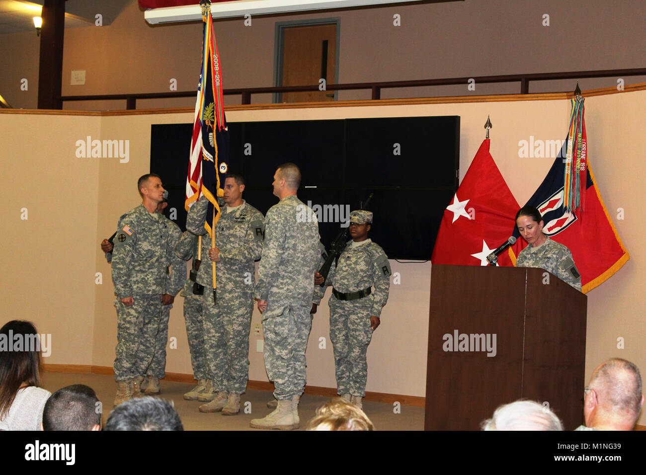 Lt. Col. Scott Victor, Command Sgt. Maj. Chad Peters, and 181st ...