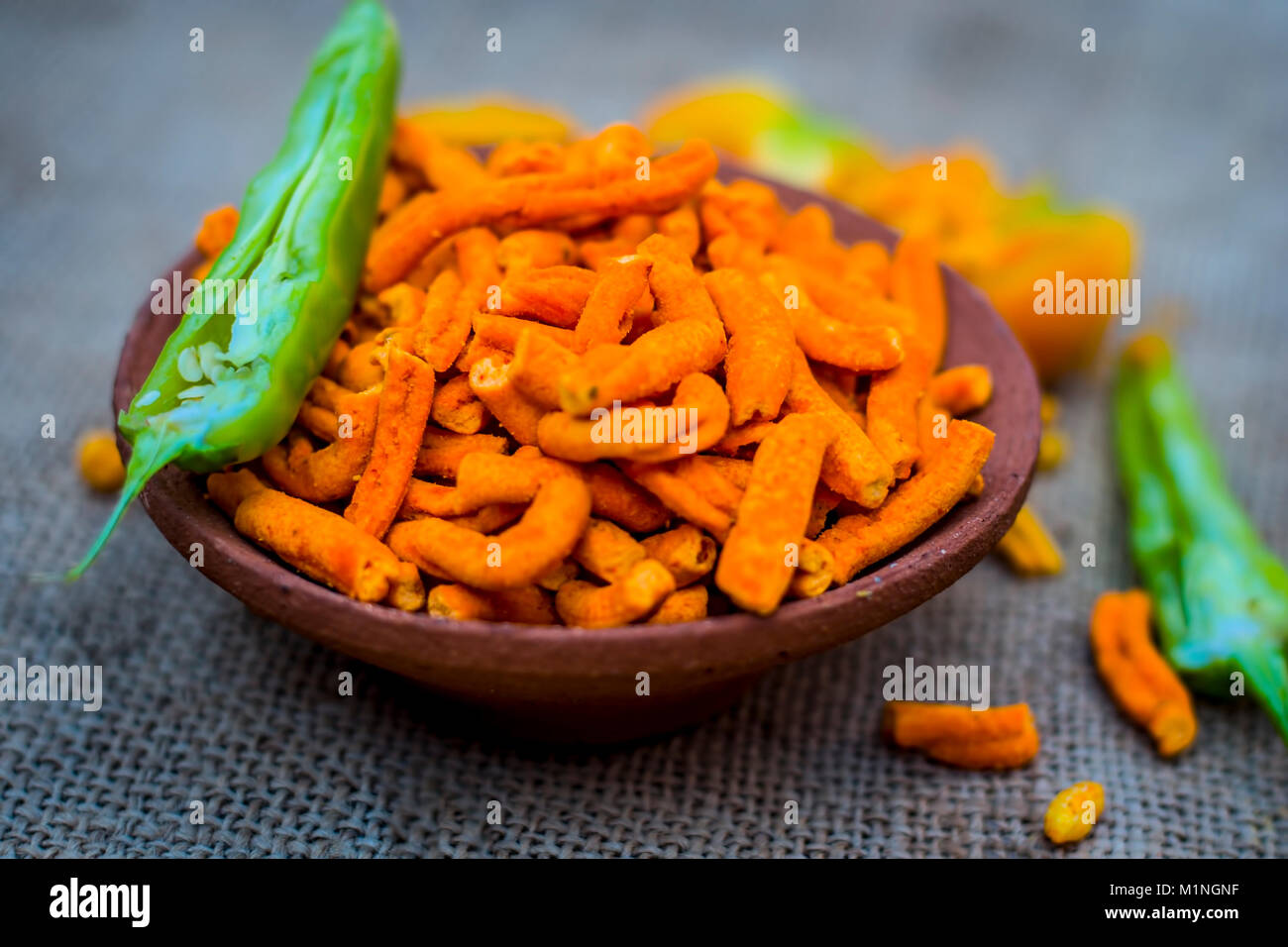 Close up of Indian snack spicy gathiya/Garlic gathiya Stock Photo - Alamy