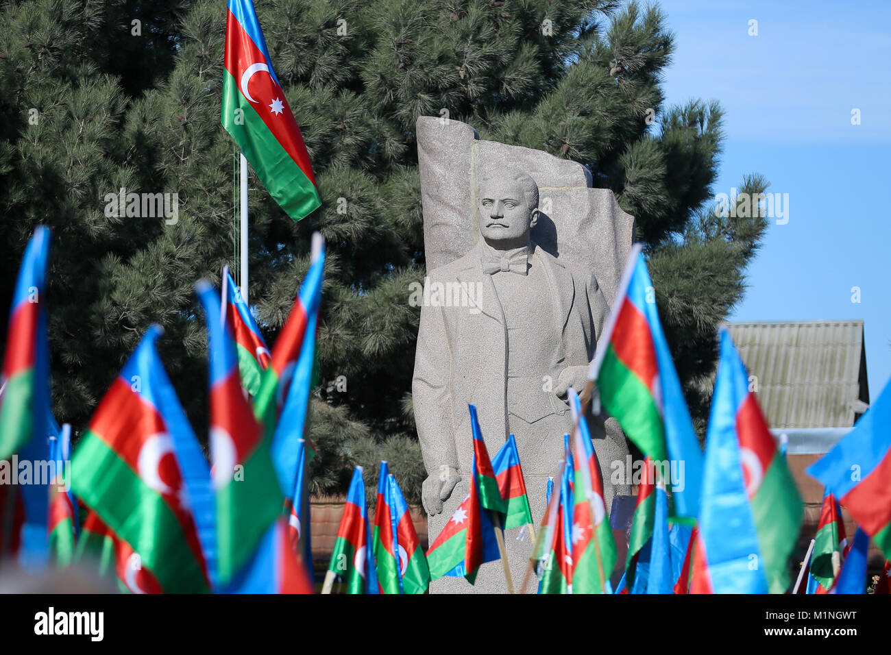 Azerbaijan. 31st Jan, 2018. Opposition parties and Azerbaijan flags ...