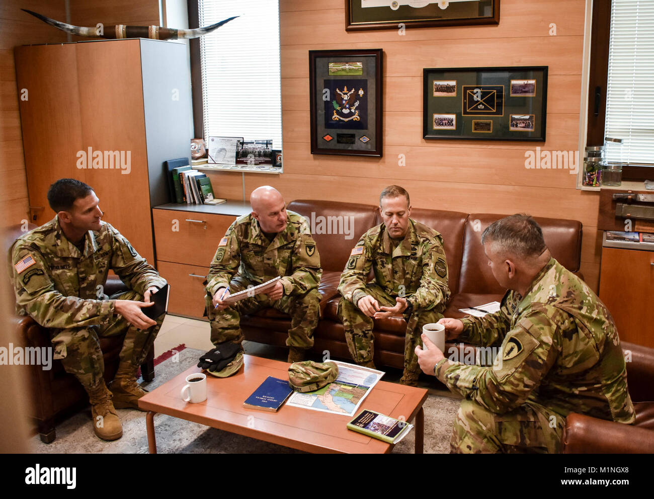 Commanders from US Army in Italy brief the US Army Europe G3 in the ...