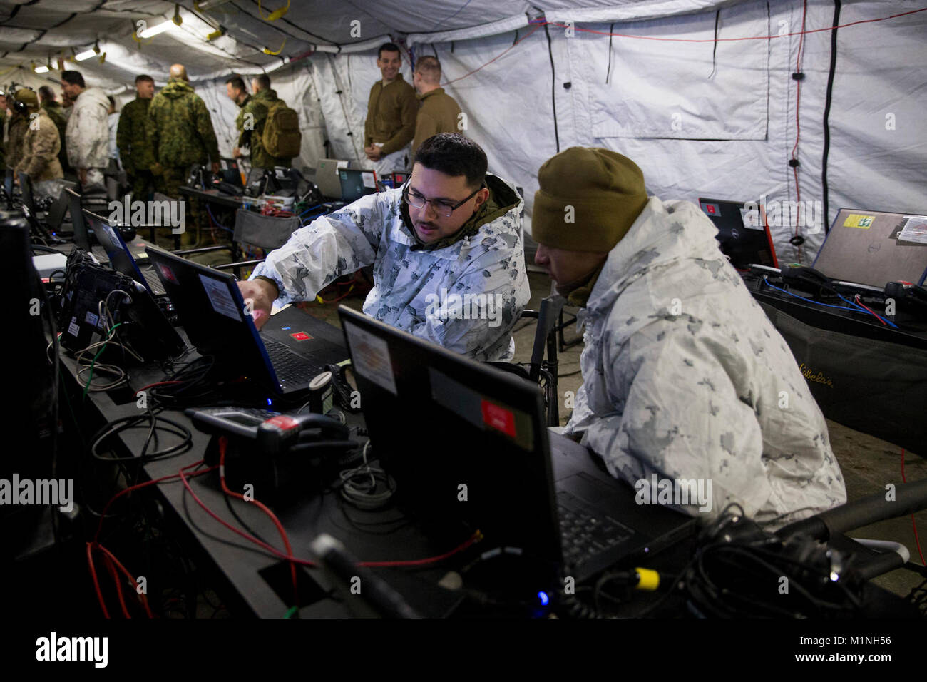 U.S. Marines with Marine Tactical Air Command Squadron 28 operate ...