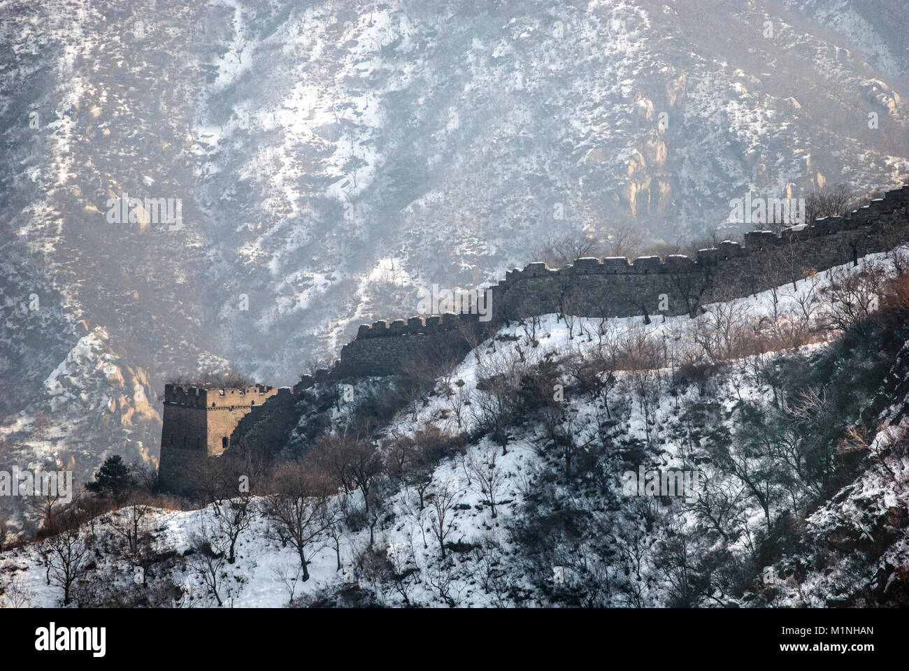Great Wall of China in winter Stock Photo - Alamy