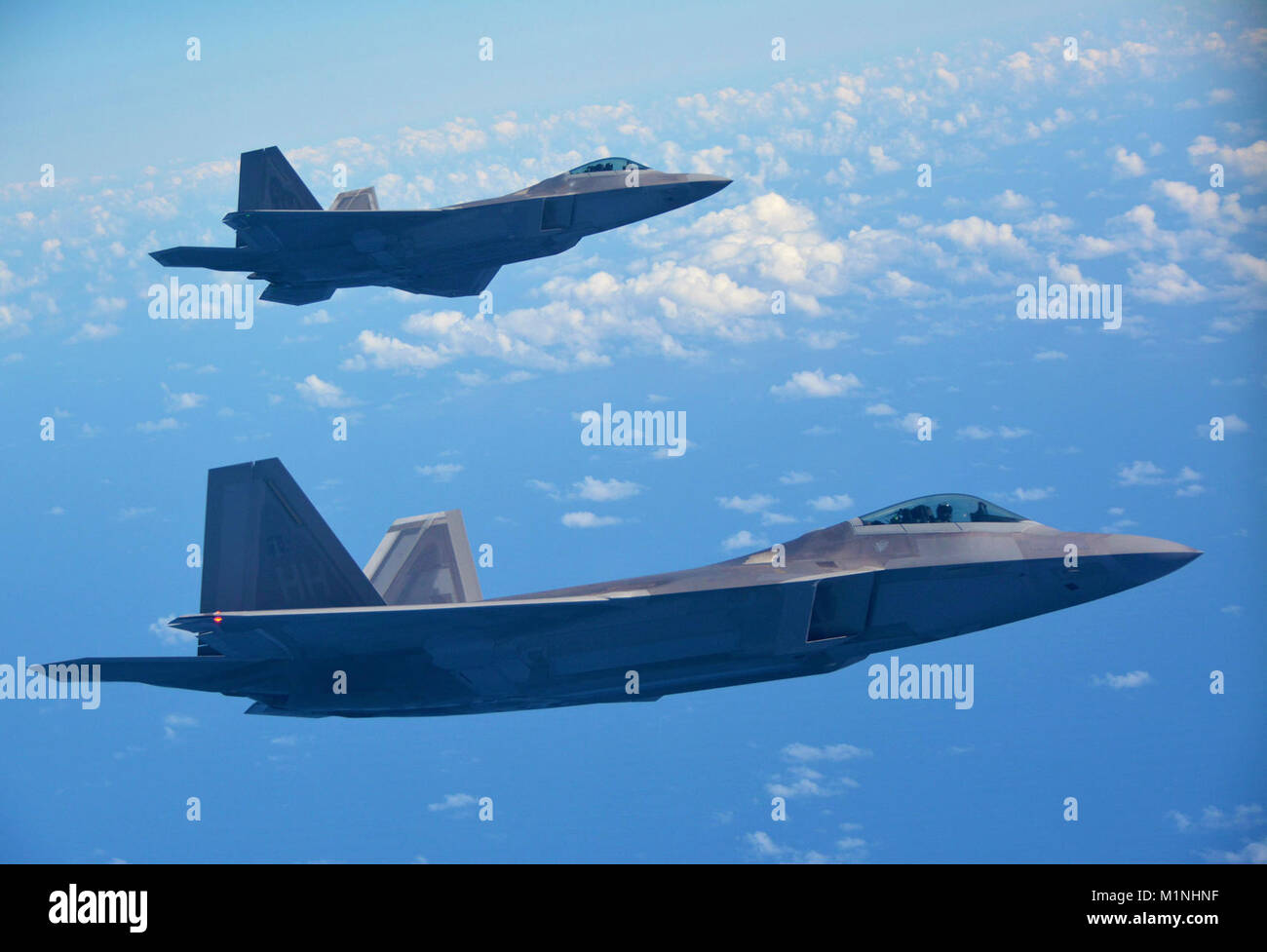 Two 154th Wing Hawaii National Guard F-22 Raptors from Joint Base Pearl ...