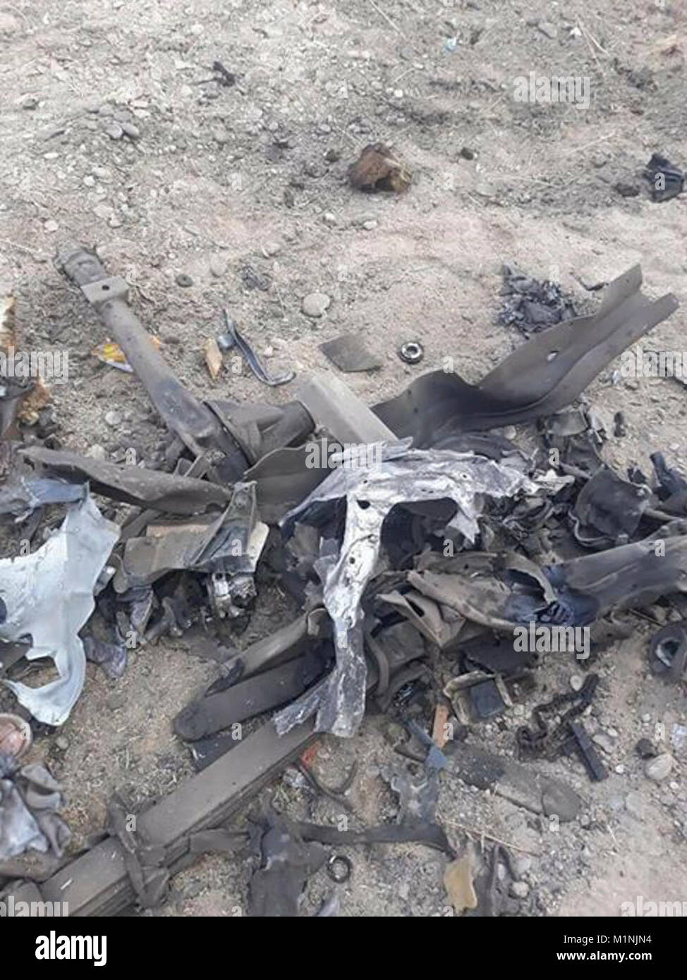The remains of a vehicle born improvised explosive device, Marjah ...