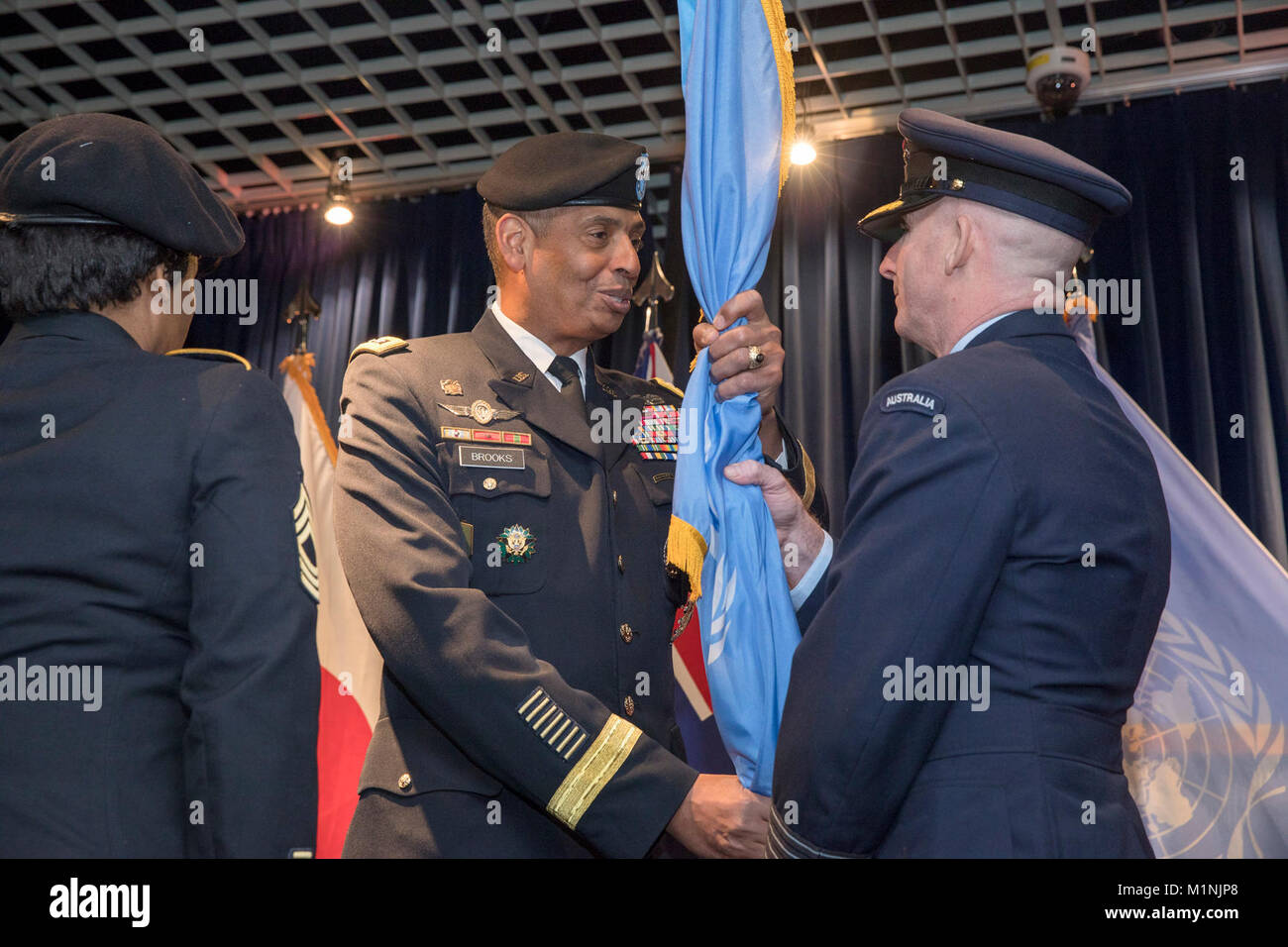 (Right to left) Royal Australian Air Force Group Captain Adam Williams ...