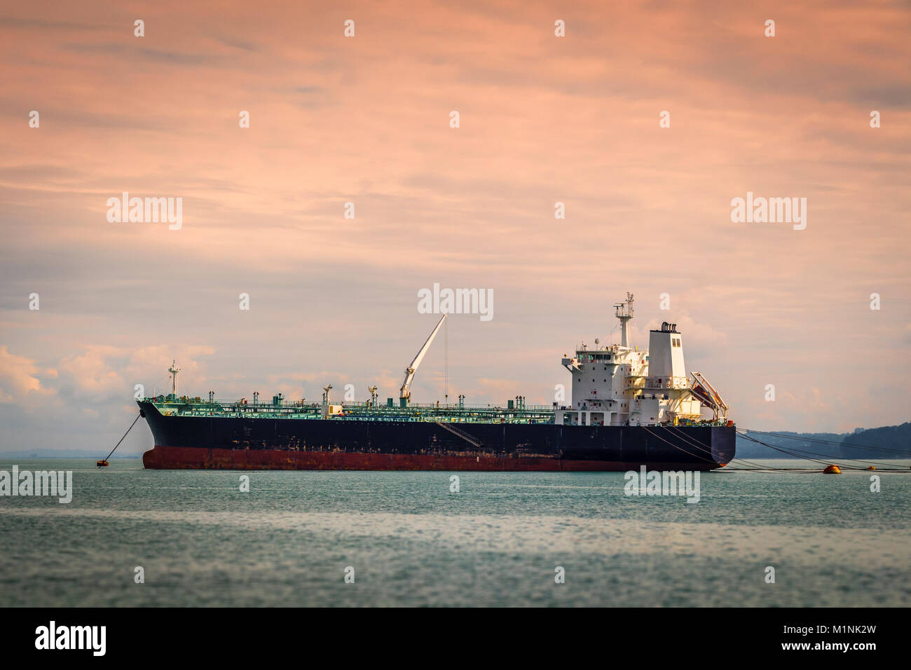 An empty tanker is in the bay at anchor Stock Photo - Alamy