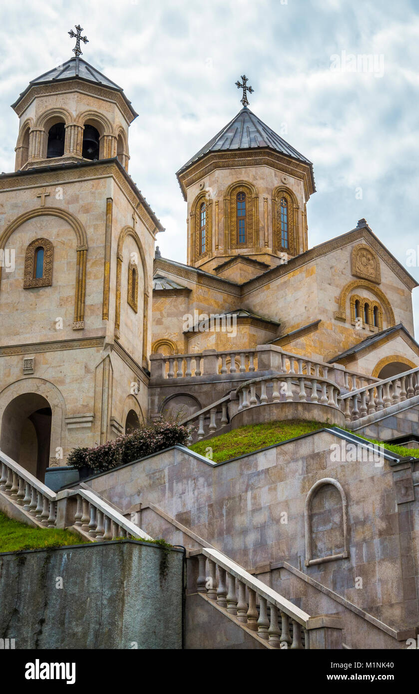 An old stone church on top of a mountain with a beautiful view Stock ...
