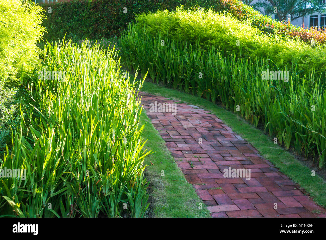 Brick way in public garden hi-res stock photography and images - Alamy