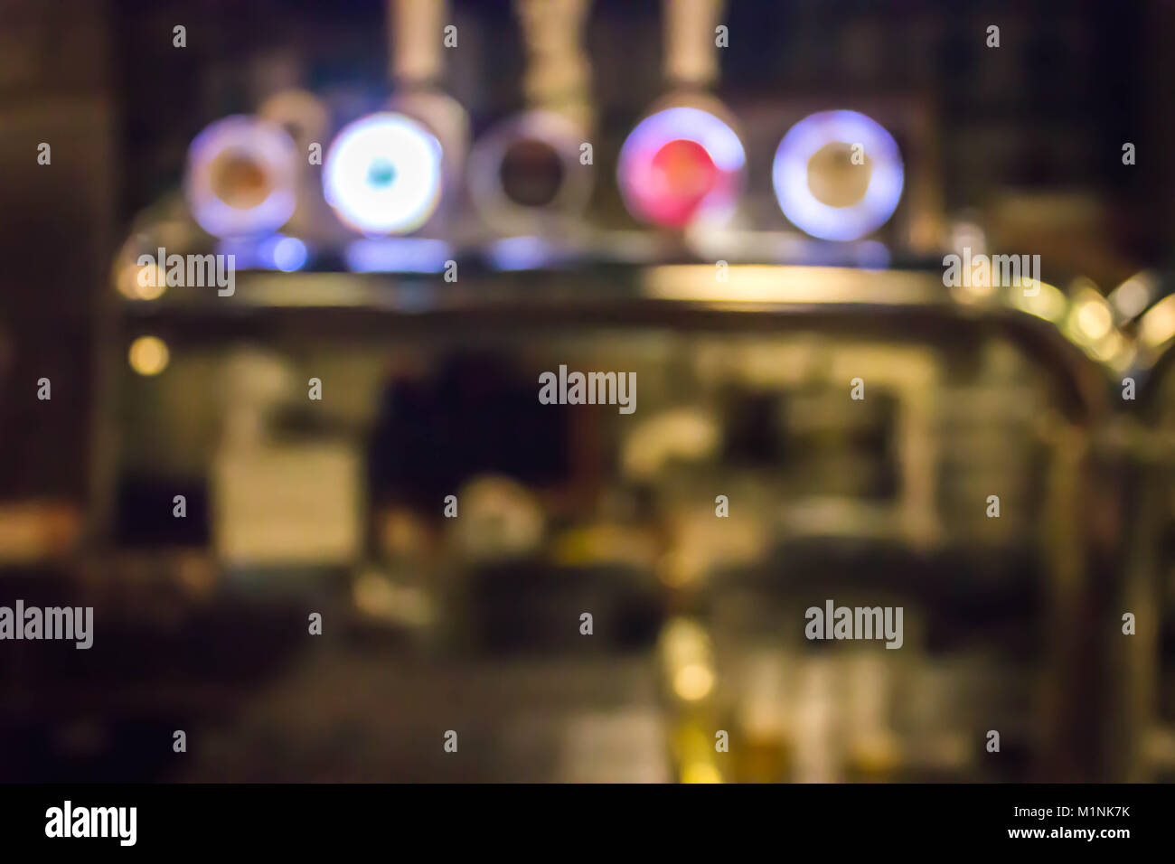 The counter with blurred beverages bar background Stock Photo - Alamy