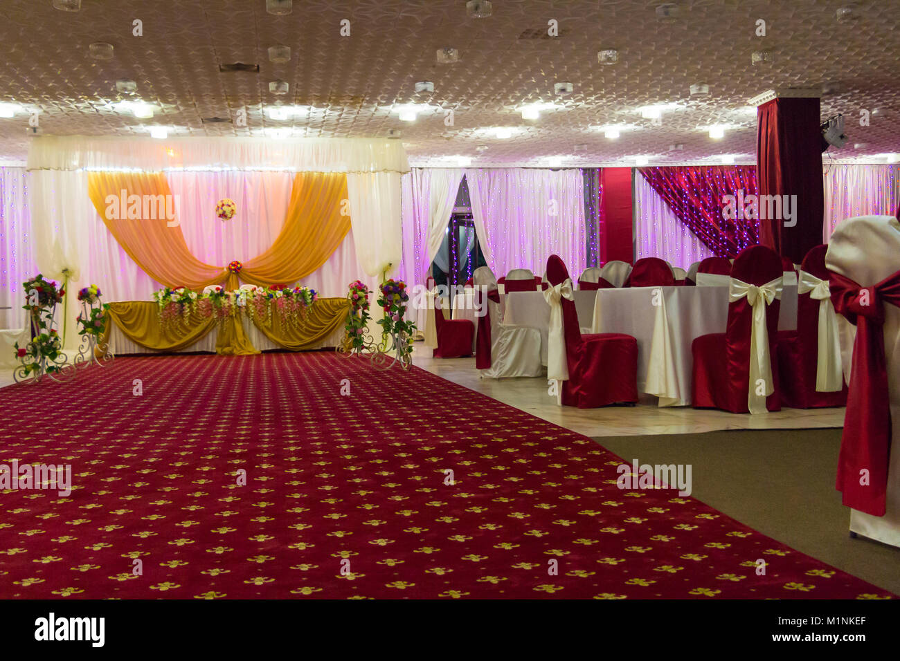 Part of the ornate hall for celebrations and weddings Stock Photo - Alamy