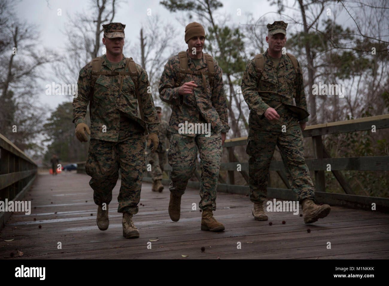 U.S. Marines with 2nd Marine Division walk during the 50-mile challenge ...