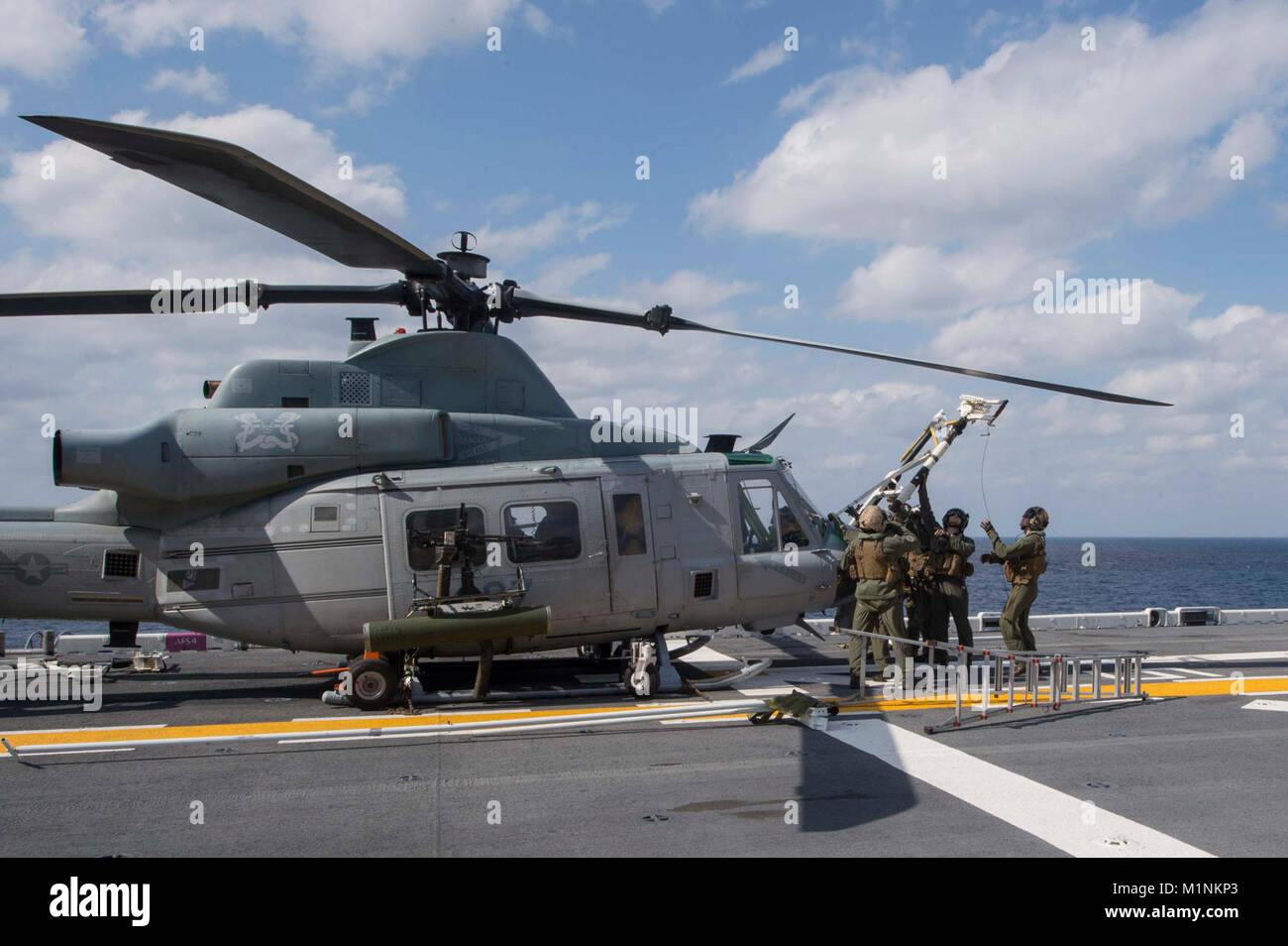 PHILIPPINE SEA (Jan. 30, 2018) Marines assigned to the "Gunfighters" of ...