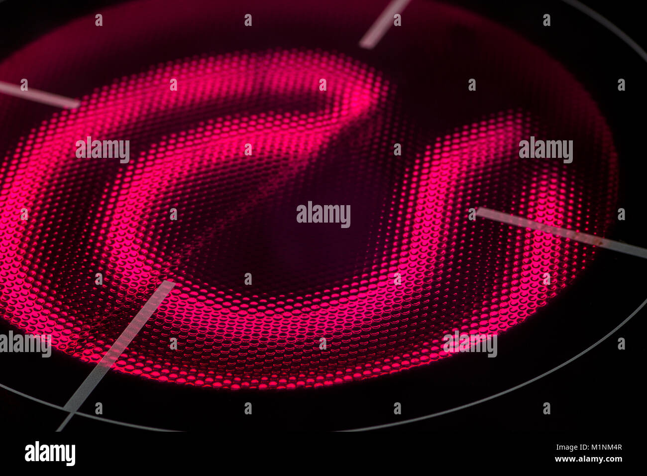 The red-hot red-burner induction hob close up Stock Photo - Alamy