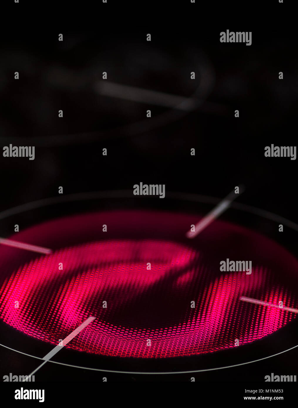 The red-hot red-burner induction hob close up Stock Photo - Alamy