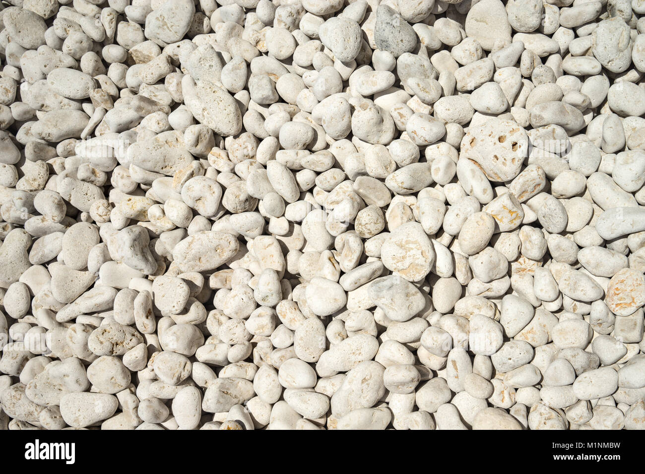 Small naturally polished white rock pebbles background Stock Photo - Alamy