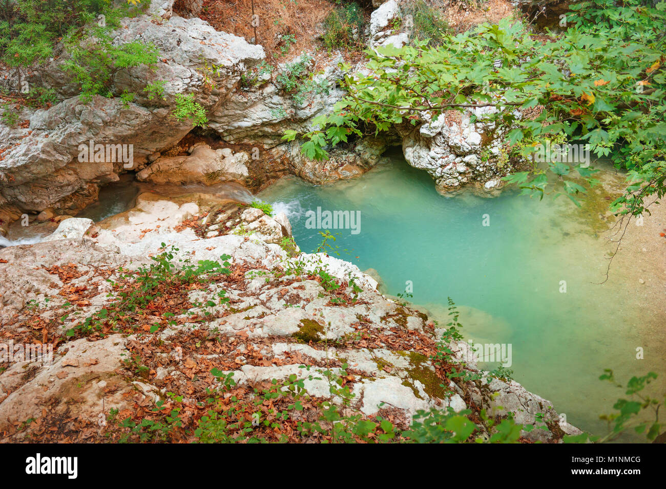 Scenic View of beautiful nature, water and waterfall Stock Photo - Alamy