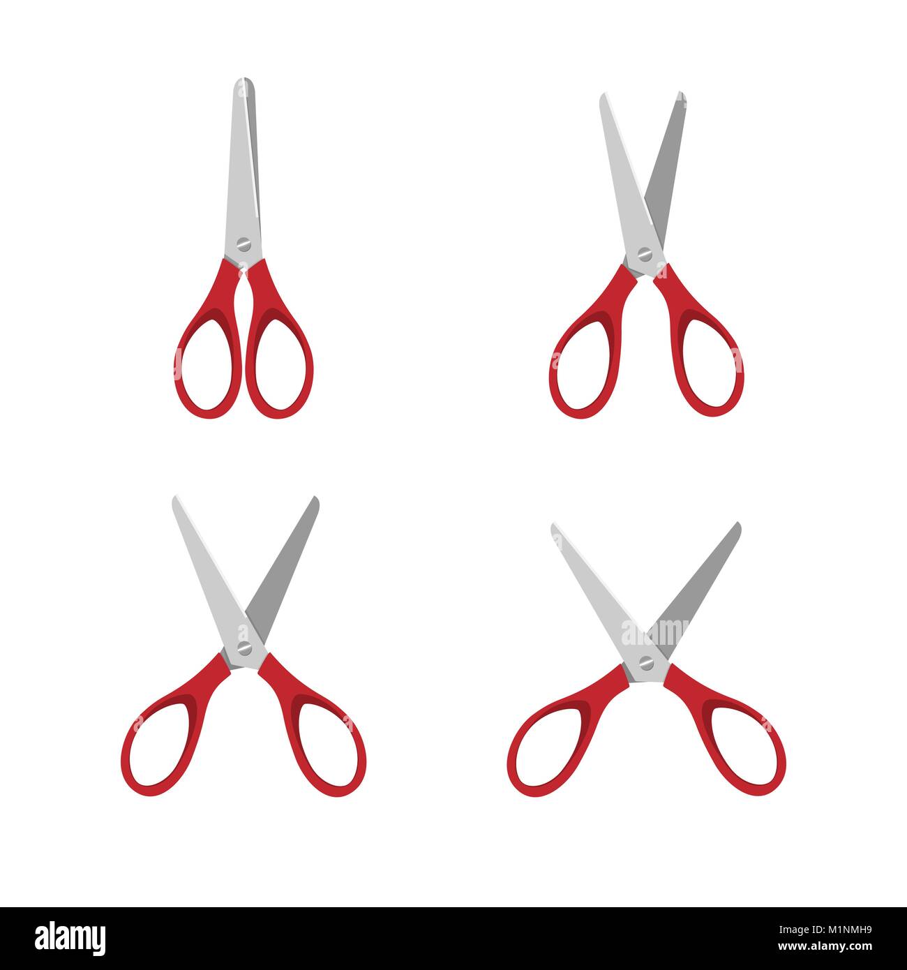 Red scissors set on a white background. Vector illustration Stock ...