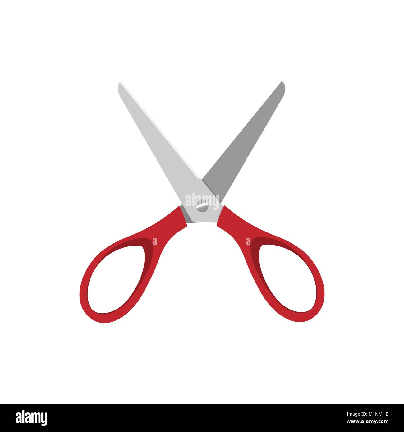 Very open red scissors on a white background. Vector illustration Stock ...