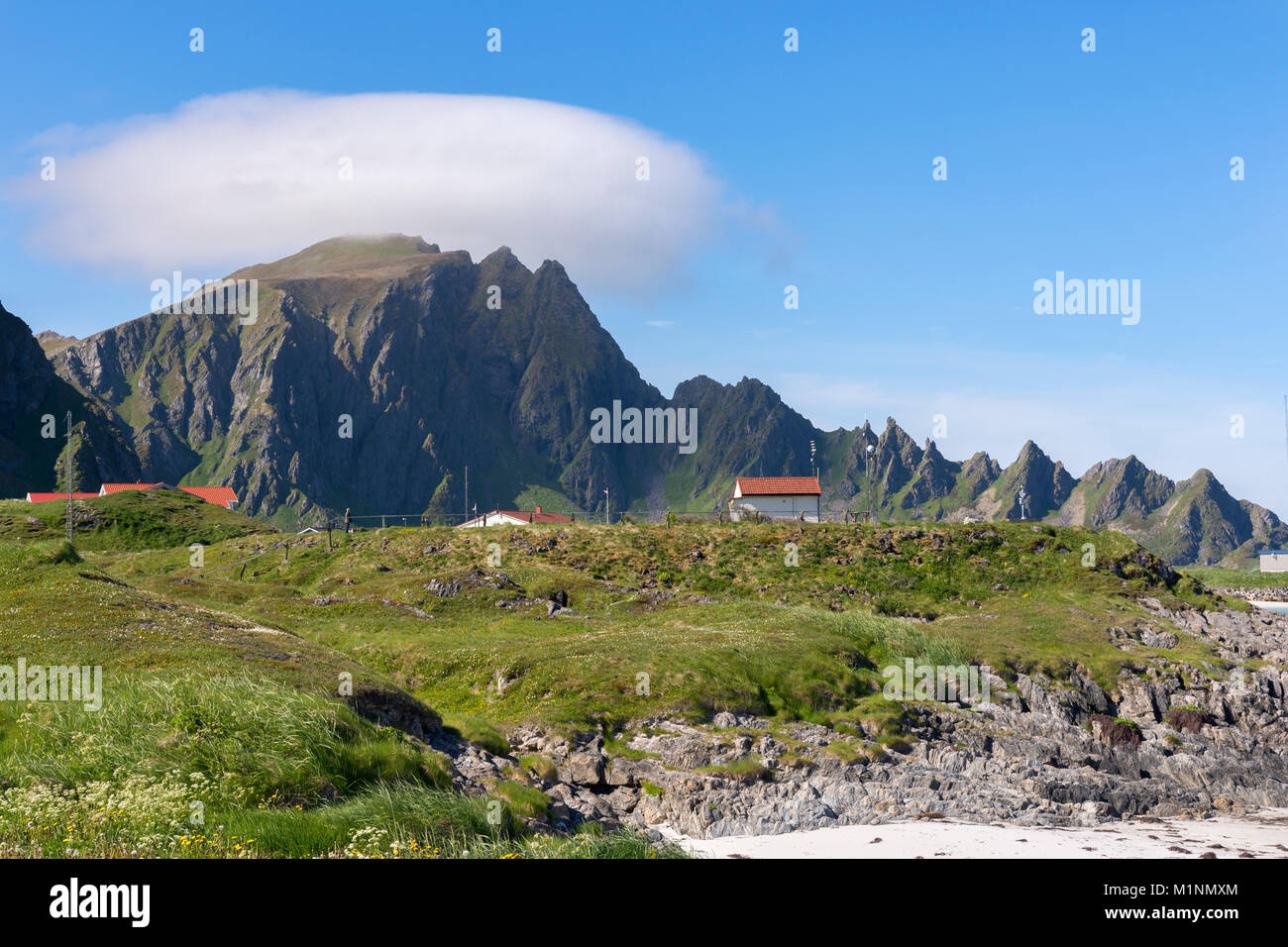 overview tropical beach at Andenes at the lofoten islands in norway ...