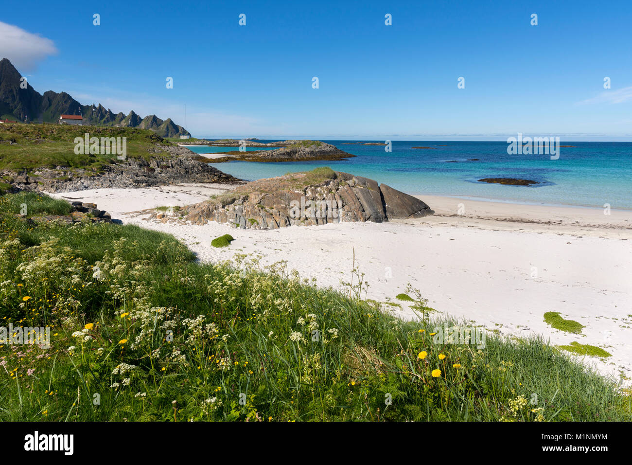overview tropical beach at Andenes at the lofoten islands in norway ...