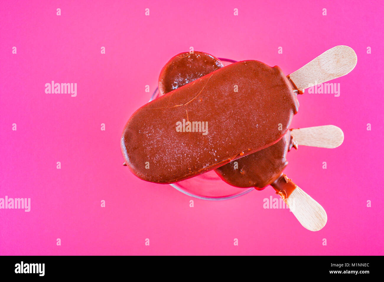Ice cream ice cream on a pink pastel background. Eskimo Stock Photo - Alamy