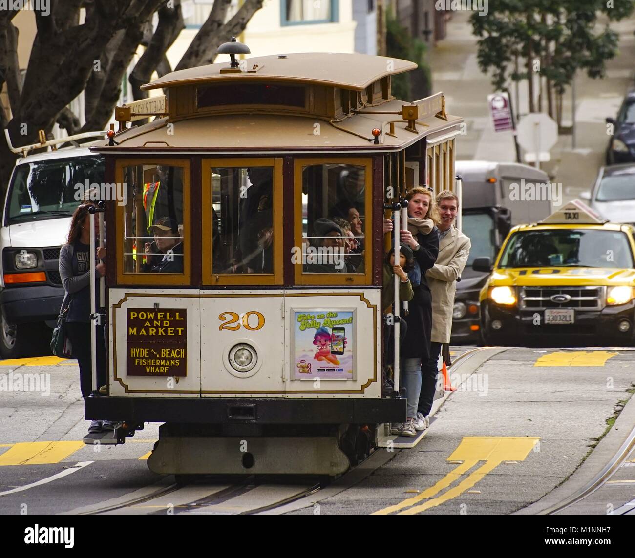 The cable cars are a landmark of San Francisco and at the same time ...