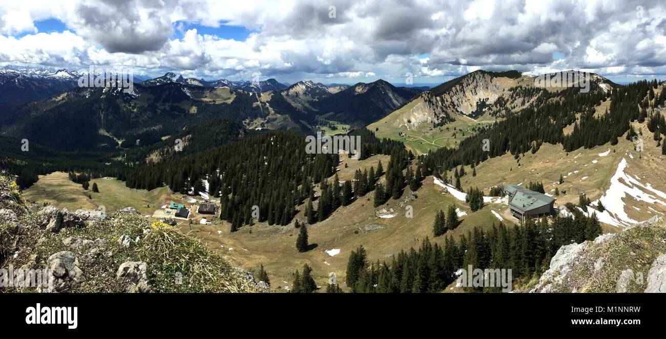 The bavarian alp panorama at the lake Spitzingsee (Germany), 13 May ...
