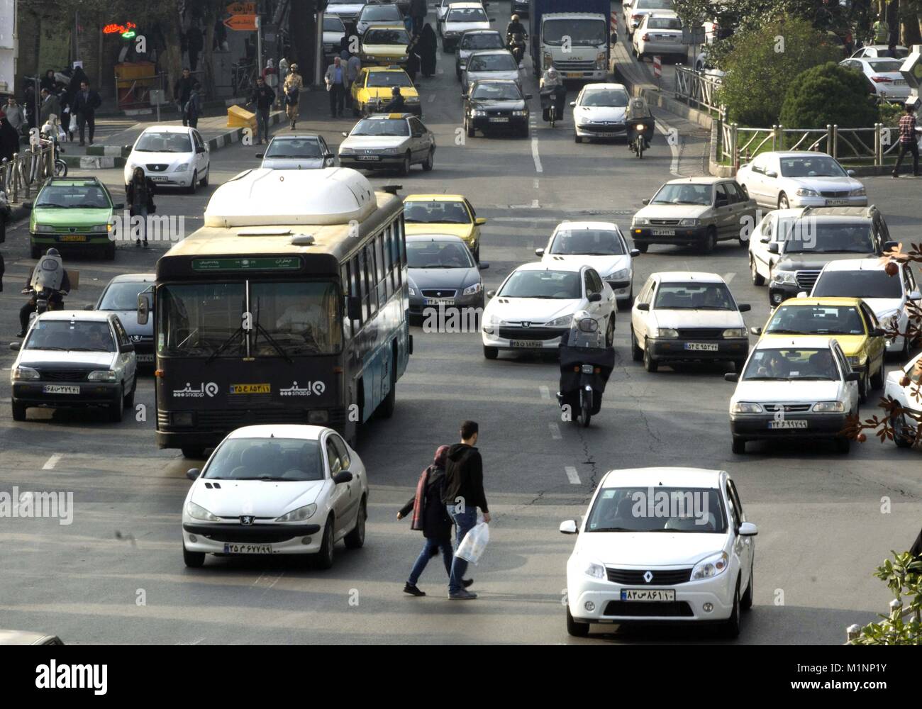 Traffic jam in Tehran, 20 November 2017. | usage worldwide Stock Photo ...
