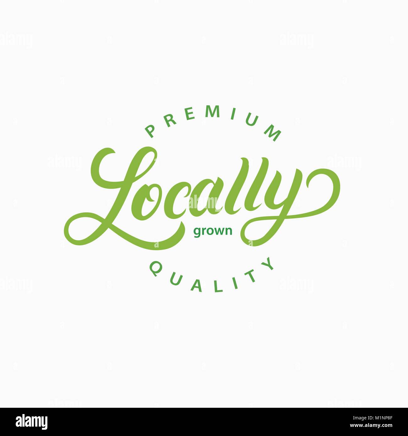 Locally Grown hand written lettering logo, label, badge, emblem Stock ...