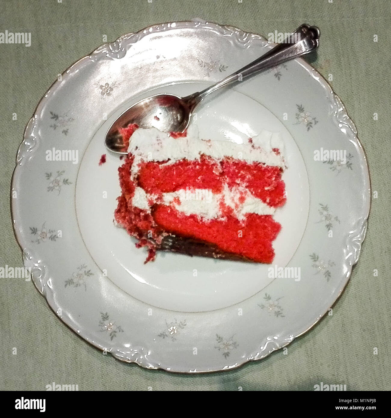 Red velvet cake is very dramatic looking with its bright red color ...