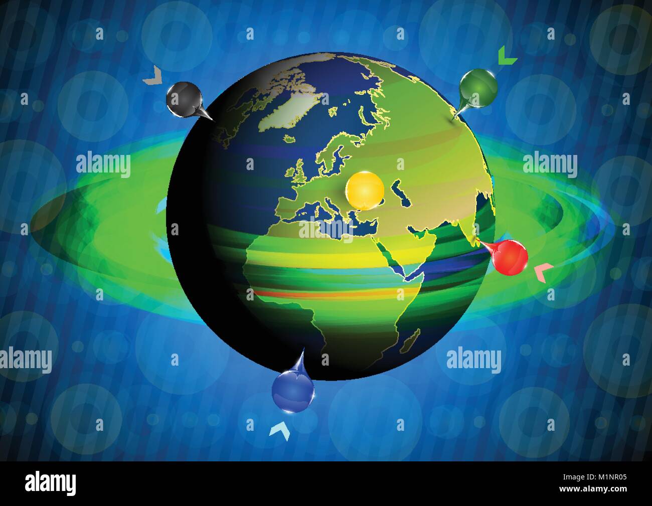 Spinning globe Stock Vector Images - Alamy