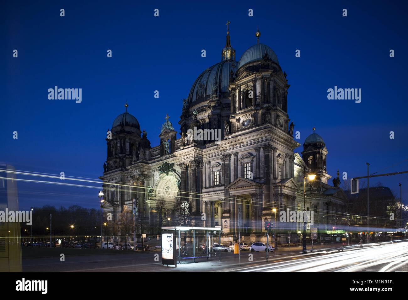 The Berlin Cathedra lin Berlin,Germany, 14.01.2018. (long time exposure ...