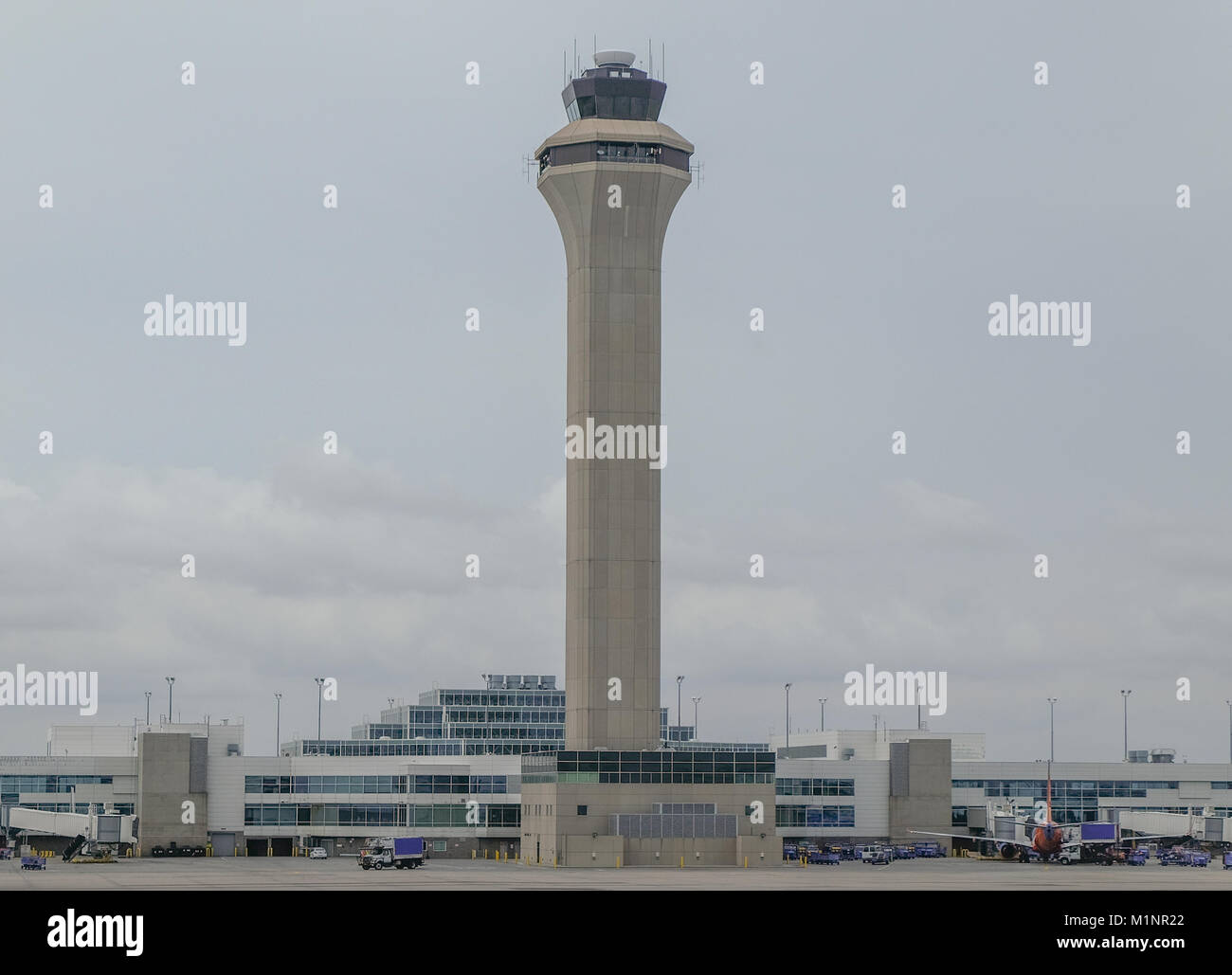 Air traffic control tower at Denver International Airport Stock Photo ...