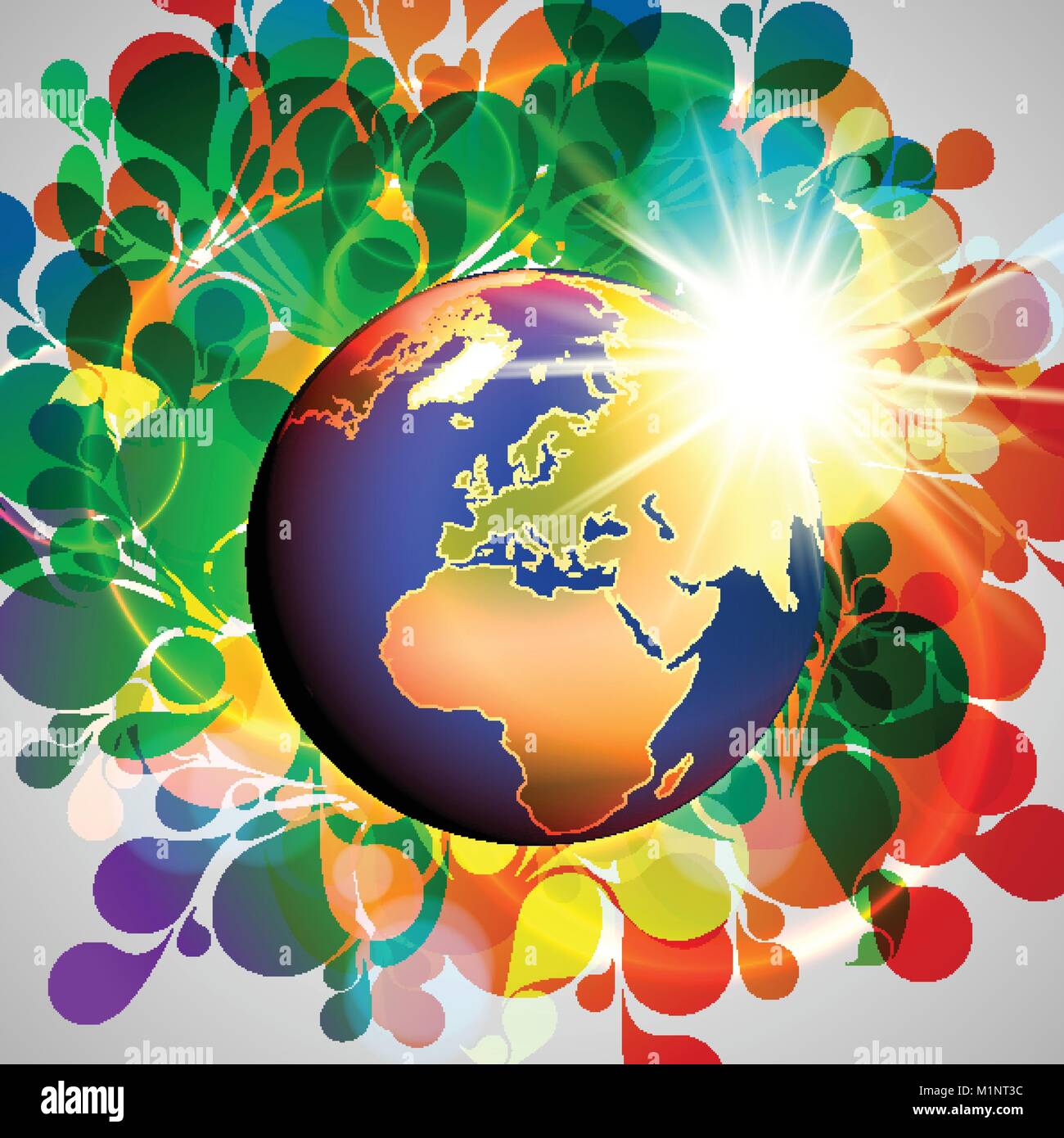 Bright colorful map of world Stock Vector Images - Alamy