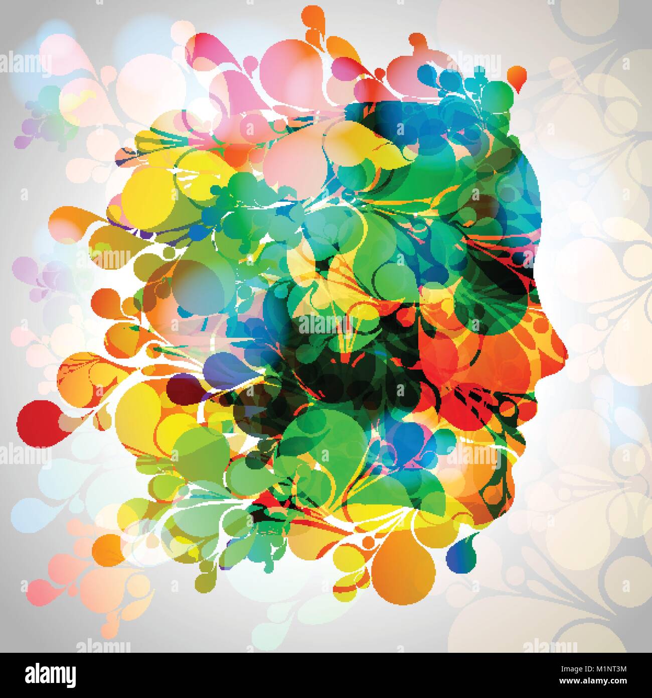 Color woman flower leaves Stock Vector Images - Alamy