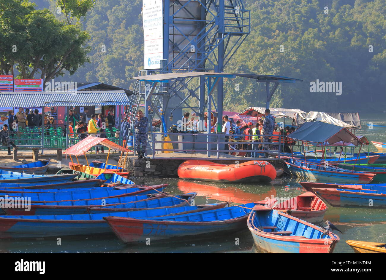 People take Fhewa lake boat cruise in Pokhara Nepal Stock Photo - Alamy