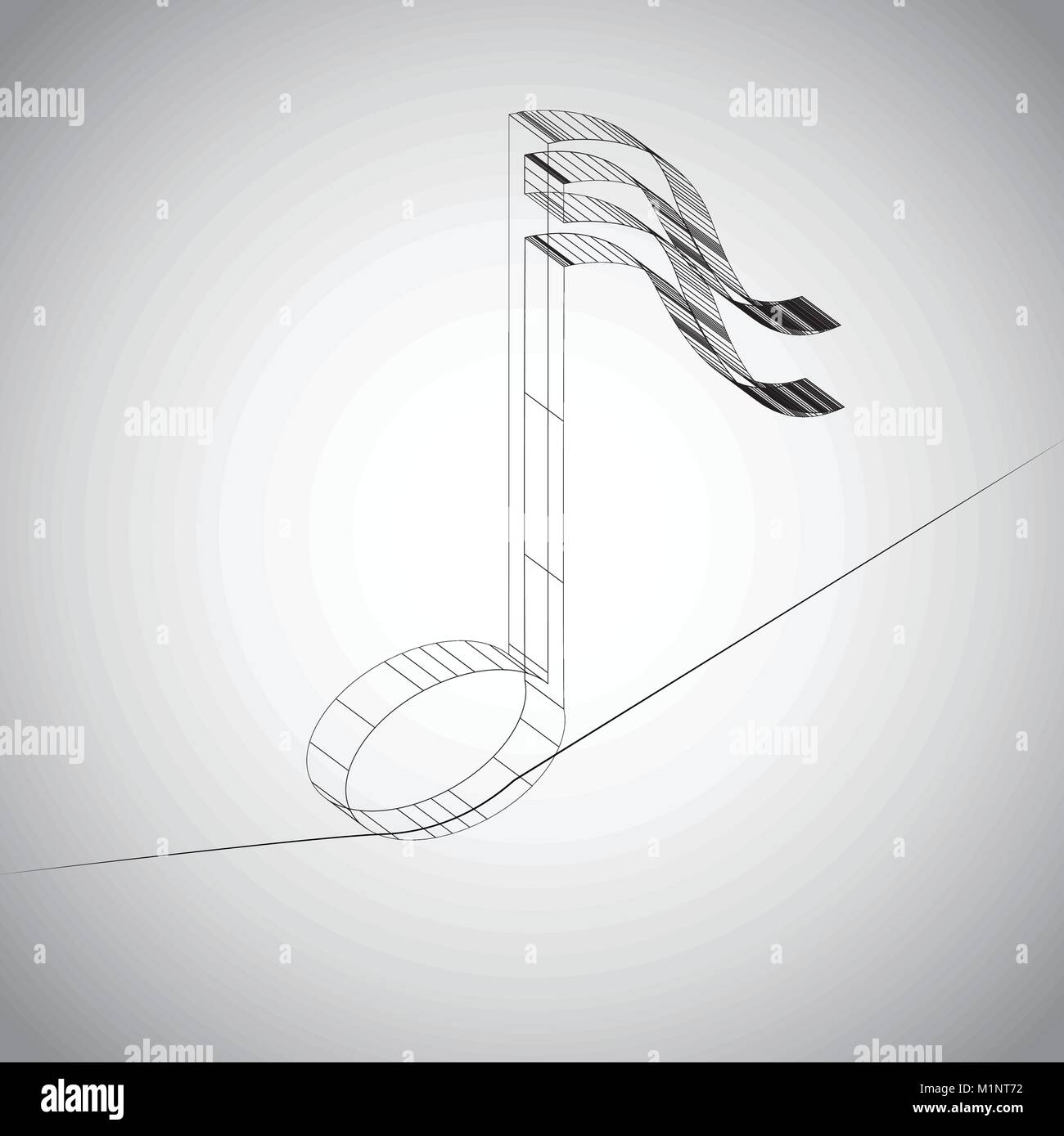 3D note on a wire Stock Vector Image & Art - Alamy