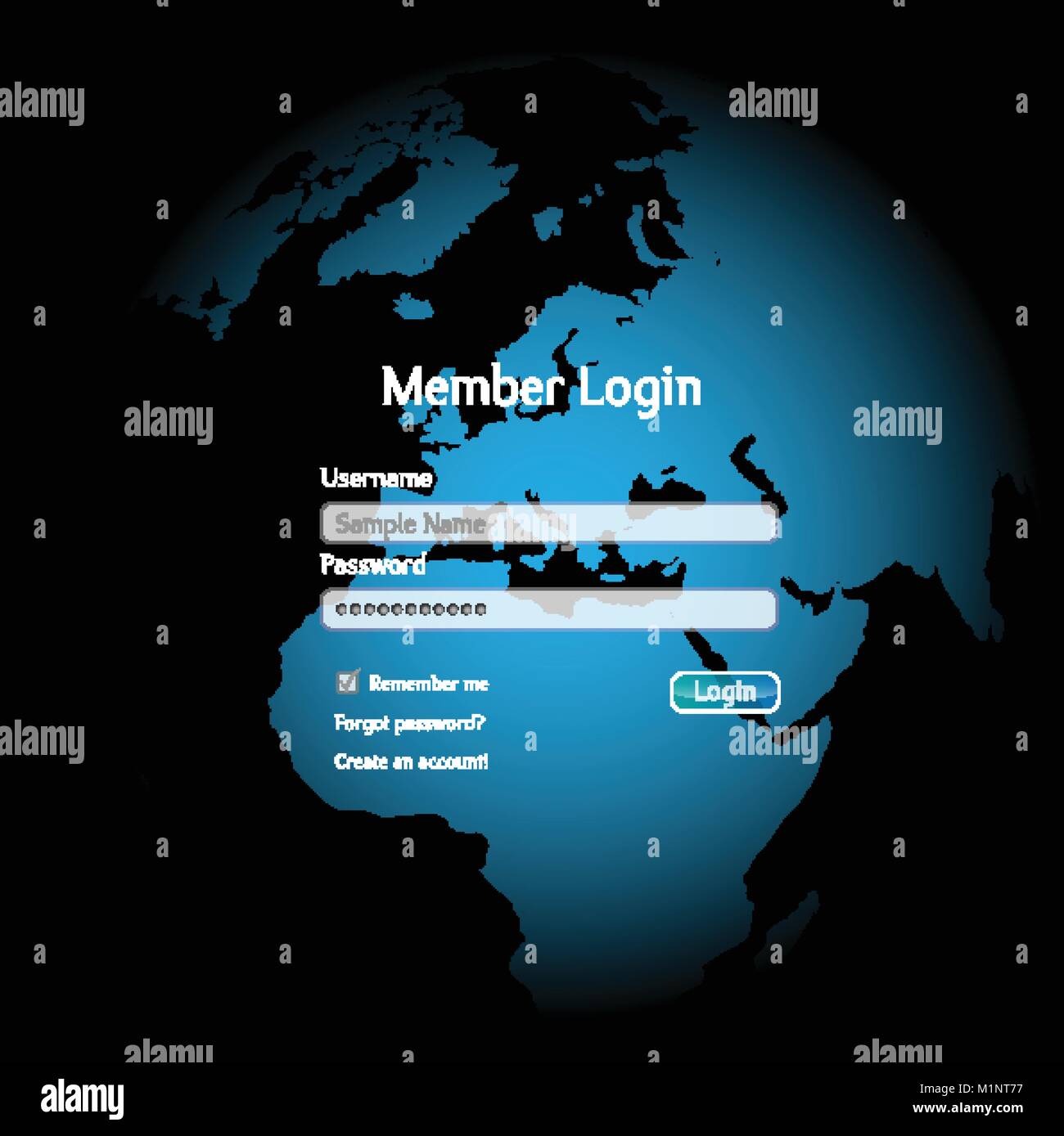 Login interface in a colorful sphere Stock Vector Image & Art - Alamy