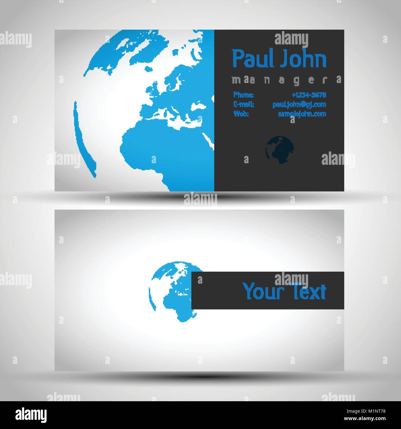 Vector earth business-card front and back Stock Vector Image & Art - Alamy