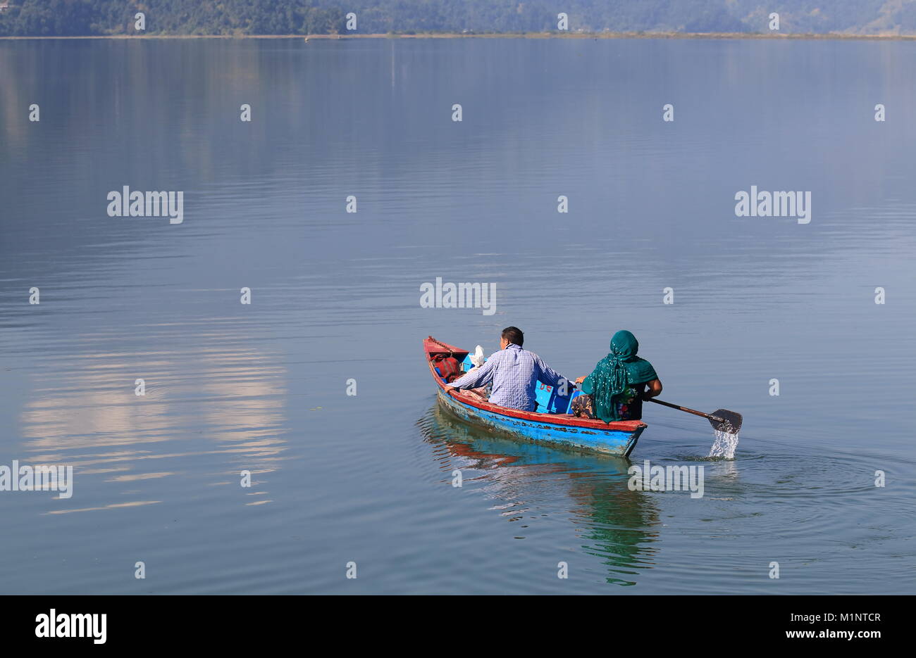 People sail in Fhewa lake Pokhara Nepal Stock Photo - Alamy
