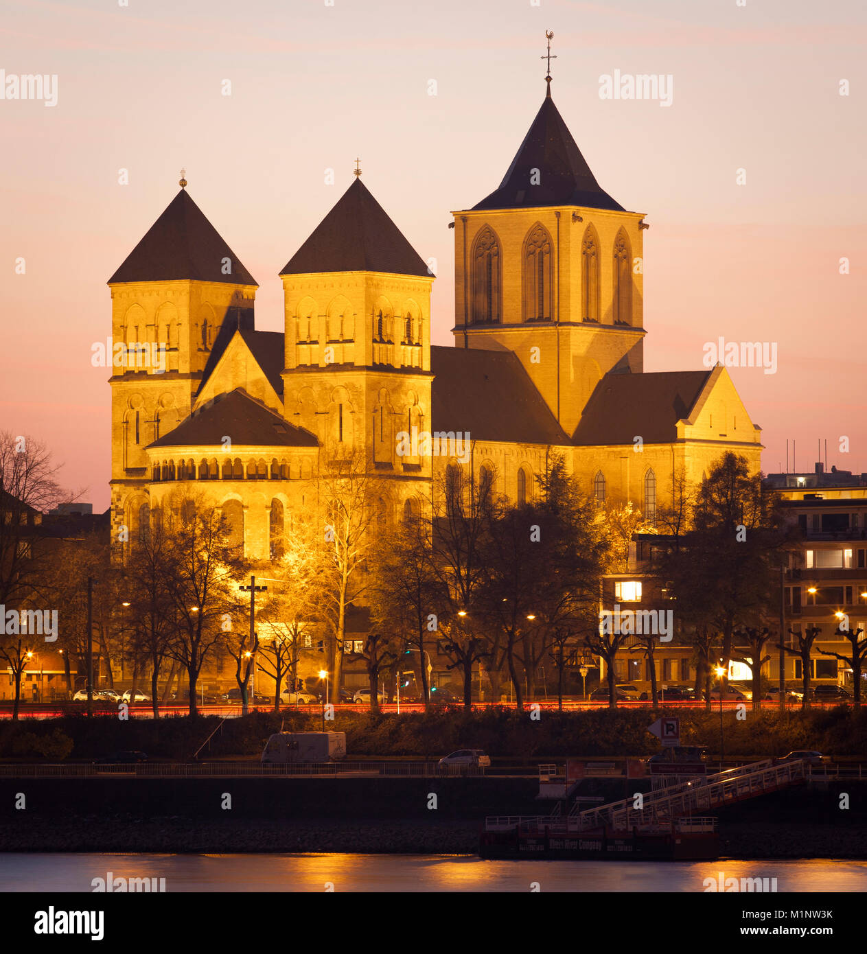 Germany, Cologne, the romanesque church St. Kunibert. Deutschland ...