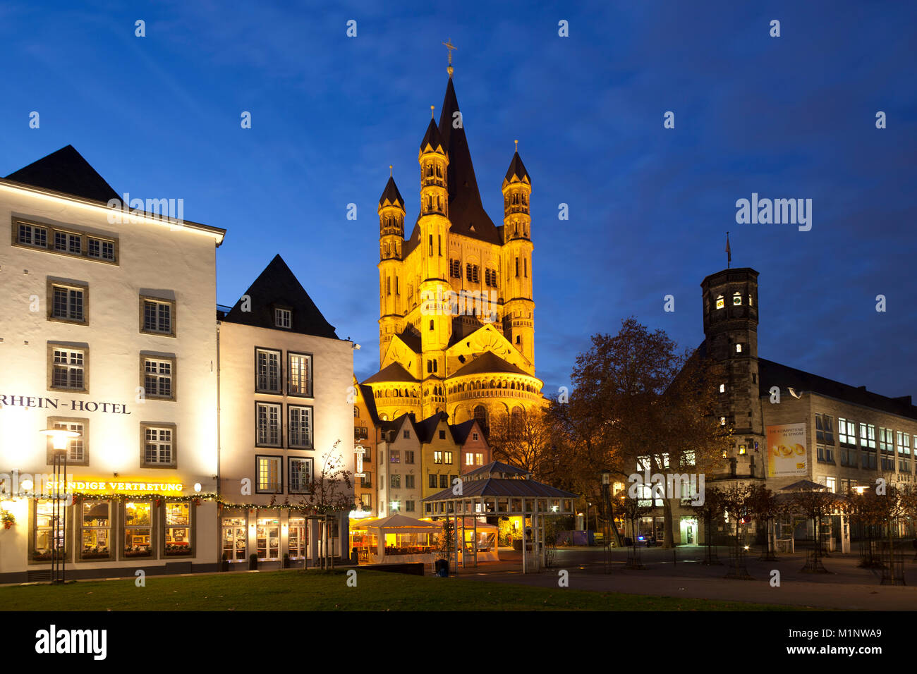 Germany, Cologne, houses in the old part of the town at the ...