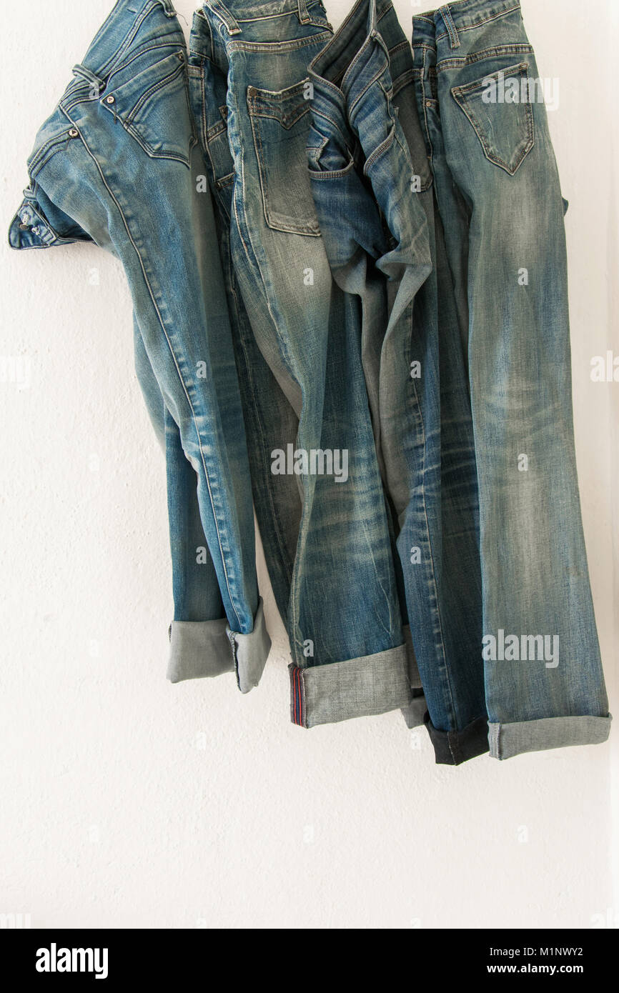 Denim Jeans Hanger High Resolution Stock Photography and Images - Alamy