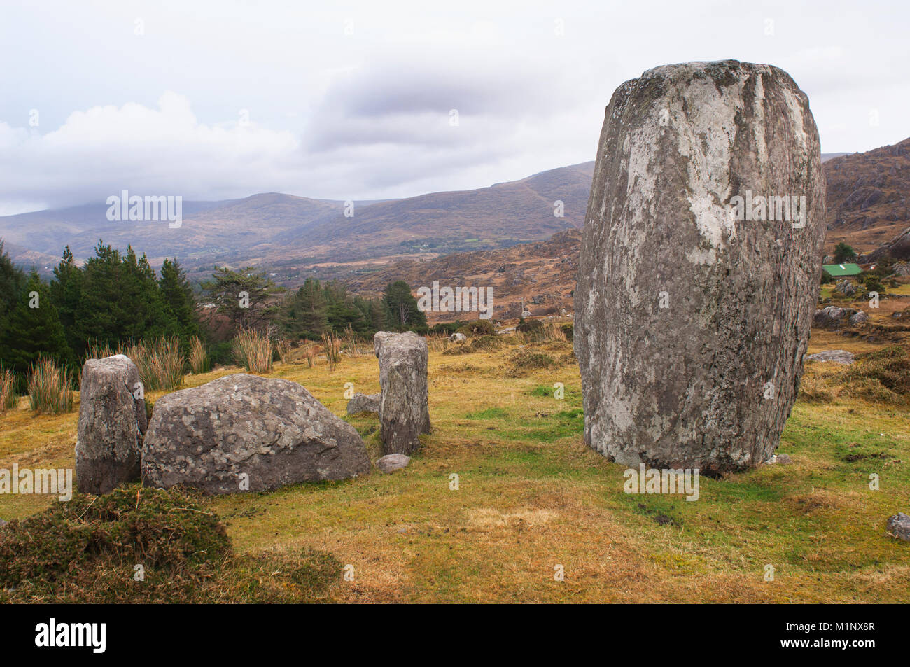The ancient stone circle at Cashelkeelty on the Beara Peninsula, County ...