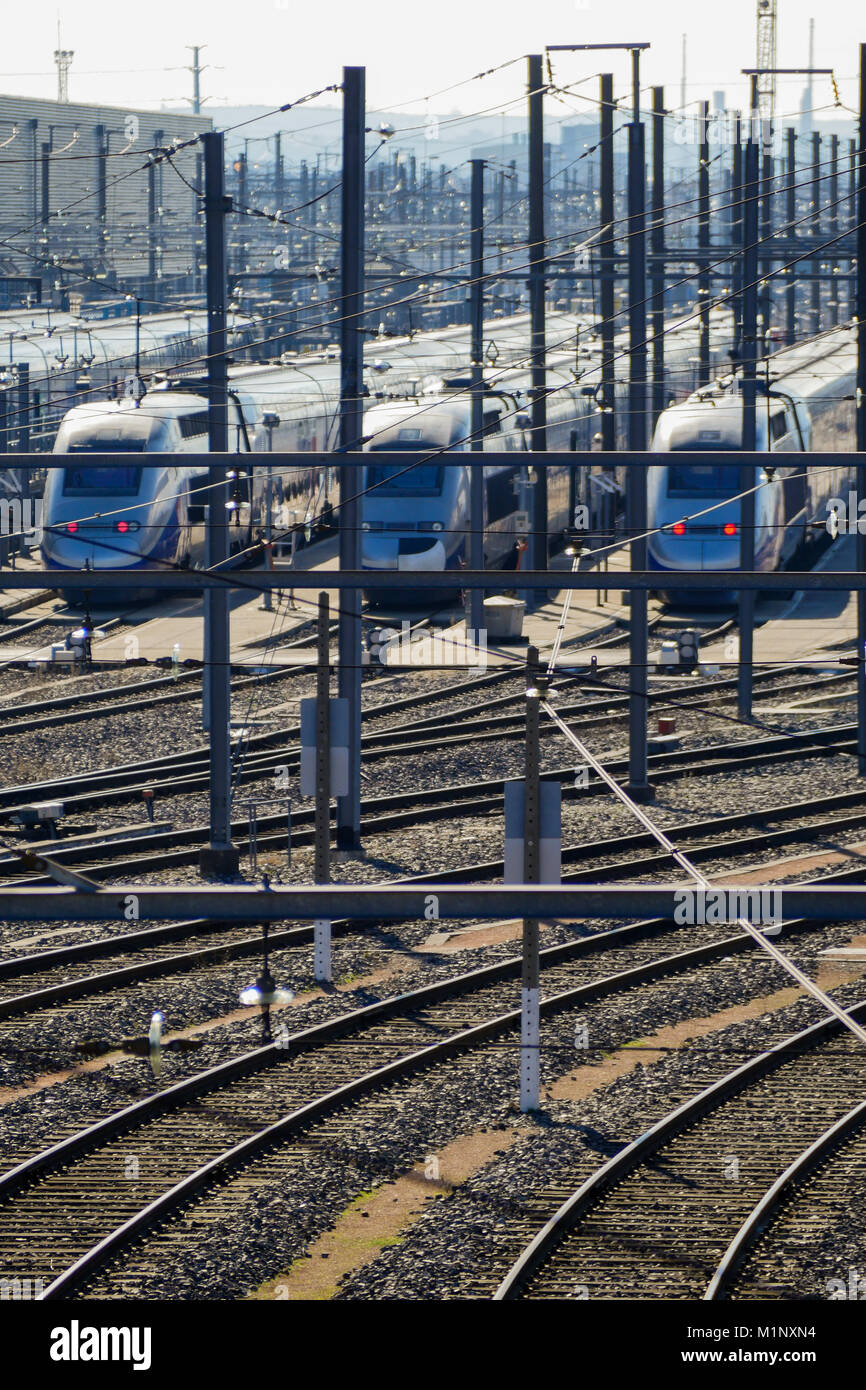 SNCF, French Trains maintenance workshops, Lyon Gerland, France Stock ...