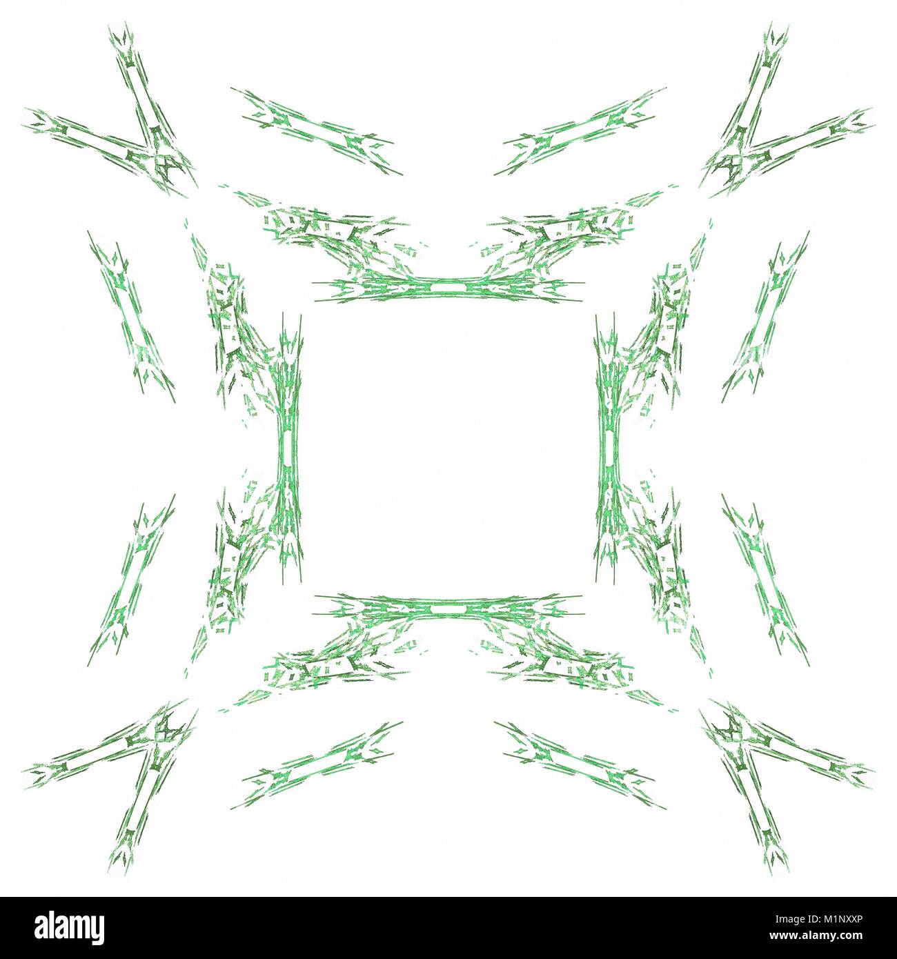 Abstract green floral pattern isolated on white background Stock Photo ...