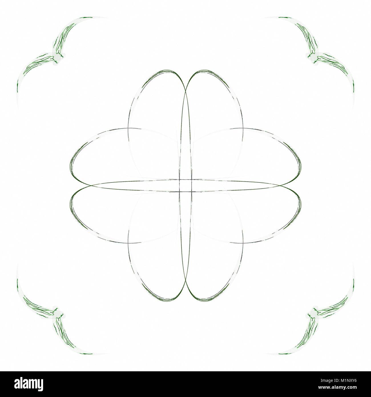 Abstract green floral pattern isolated on white background Stock Photo ...