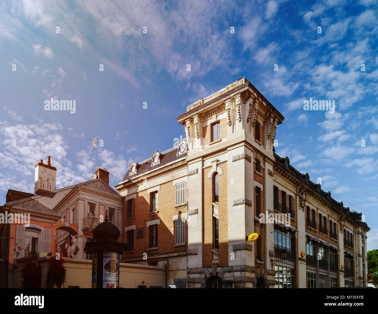 Editorial: 20th October 2017: Tarbes, France. Sunny street view, autumn ...