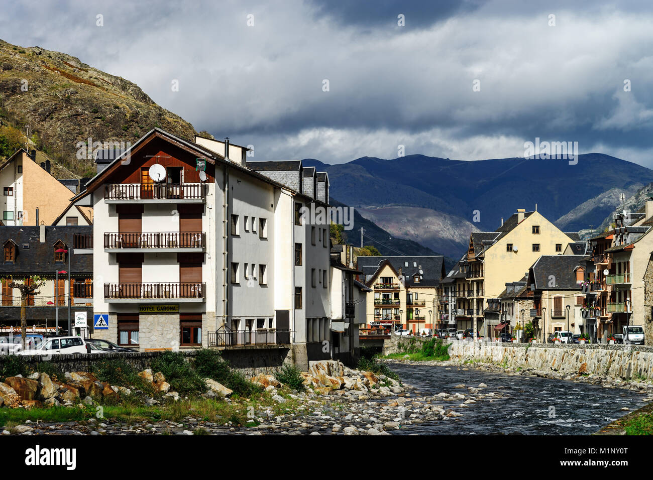 Editorial: 22nd October 2017: Bosost, Spain. Beautiful little city ...