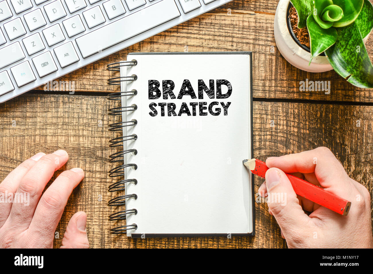Brand marketing strategy concept with notebook Stock Photo - Alamy